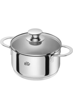 BSF Bratentopf BSF Bordeaux, Silber, Metall, Glas, 1,5 L, rund, Messskala, Kochen, T&ouml;pfe, Br&auml;ter