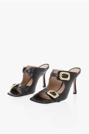 Bottega Veneta Leather Sandals With Double Buckle 9cm size 37,5