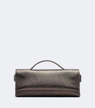 Brunello Cucinelli Henkeltasche Essence aus Metallic-Leder