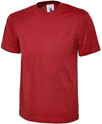 Uneek clothing Uni Classique T-shirt Haut 100% Coton Décontracté Loisirs Sports Travail UC301 - Rouge, L