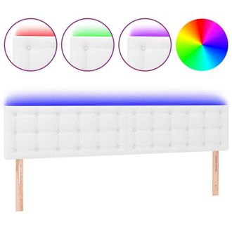 vidaXL Led Kopfteil Wei&szlig; 180x5x78/88 cm Kunstleder Vidaxl