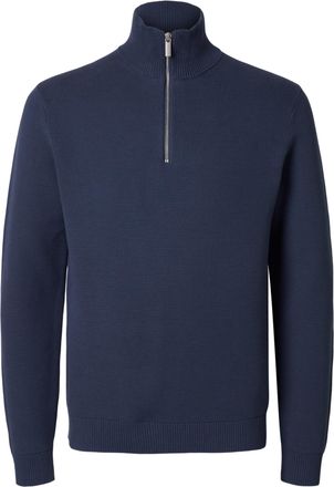 Selected Slhdane Ls Knit Structure Half Zip Noos