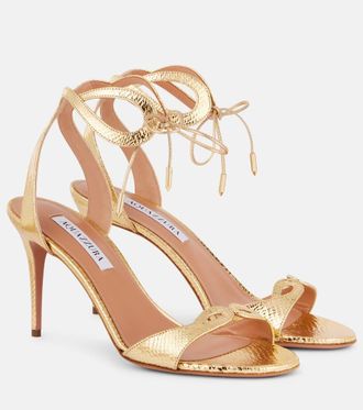 Aquazzura Sandalen Tessa 85 aus Metallic-Leder