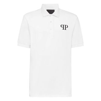 Philipp Plein Polo Shirt SS Iconic Plein - - Tops - Herren - Wei&szlig; - 3XL