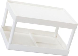 TOPBATHY Einfaches Weißes Desktop aufbewahrungsregal Doppelstöckig aus Robustem PP Platzsparendes Tischregal für Büro Schlafzimmer und Kosmetik Praktischer Org