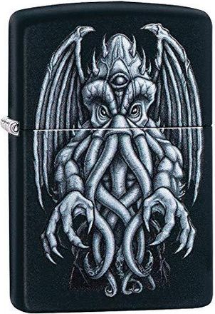 Zippo Sturmfeuerzeug - Winged Monster Design - Schwarz Matt - Colour Image - Nachfüllbar - Wiederverwendbar - Windfestes Design - Geschenkbox - Made in USA