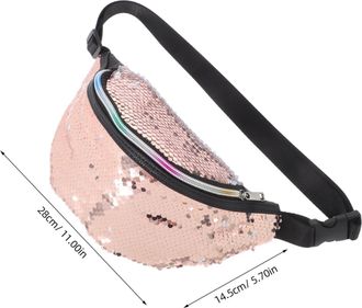 Valiclud Meerjungfrau Pailletten G&uuml;rteltasche Damen Polyestermaterial Sport H&uuml;fttasche Leicht Outdoor Handtasche mit Rei&szlig;verschluss f&uuml;r Alltag und Training Cha