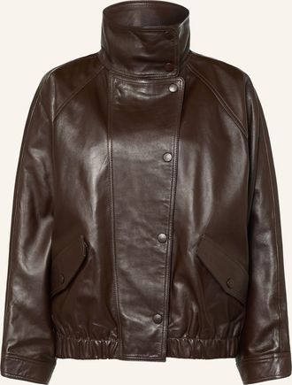 Sandro Sandro Oversized-Lederjacke braun