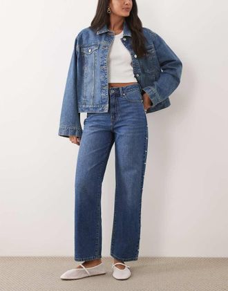 Miss Selfridge Jean clout&eacute; - Bleu d&eacute;lav&eacute;