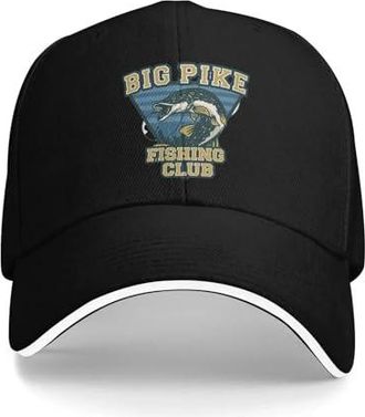Generic Chapeau dHomme, Pike Hunter Fish Fishing Casquette de p&ecirc;cheur Mode Casquettes d&eacute;contract&eacute;es de Baseball, Casquette r&eacute;glable Cadeau de Casquettes de Ba