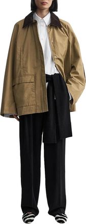 Toteme Waxed Cotton with Corduroy Collar Jacket - Beige
