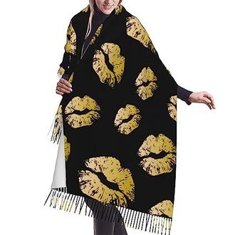 Generic L&egrave;vres En Or Femme Ch&acirc;le &Eacute;pais Scarf Douce &Eacute;charpe Pour Hiver Mariage Soir&eacute;e Automne