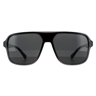 Dolce & Gabbana Quadratische Herren Sonnenbrille Transparent Grau und Schwarz Dunkelgrau