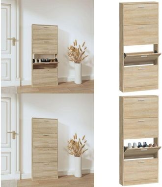 vidaXL Armoire à chaussures Chêne 59x17x150 cm Bois dingénierie - Meuble Range Chaussure - Armoire Chaussure - Rangement Chaussure - Commode Chaussure