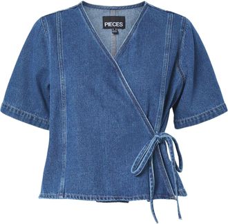 Pieces Pcfibbo Ss Denim Top Pwp
