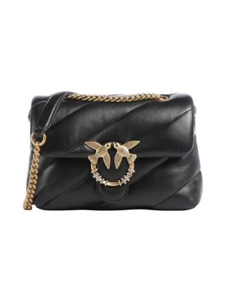 Pinko Womens Crossbody Bag Black Sheep Leather - Crossbody-Bags