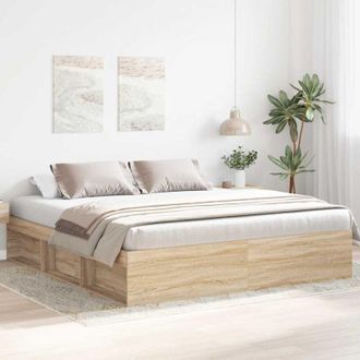 vidaXL Bettgestell Sonoma-Eiche 200x200 cm Vidaxl