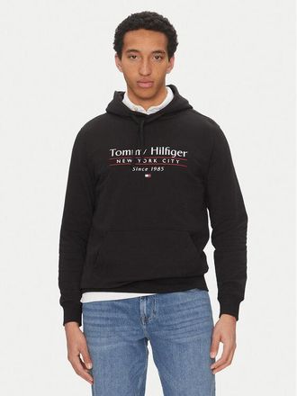 Tommy Hilfiger Sweatshirt Center Stack MW0MW38672 Schwarz Regular Fit
