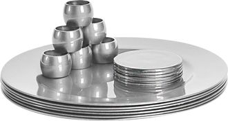 Argon Tableware Metallic Ladeplatten Set - 18pc - Silber