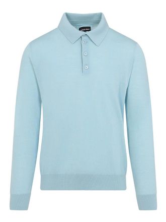Giorgio Armani Pull Col Rond - Bleu Clair