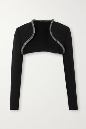 SAFiYAA Trix Verk&uuml;rzte Jacke Aus Stretch-cr&ecirc;pe Mit Kristallen - Schwarz