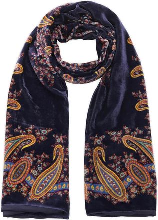 Etro Etro Tücher & Schals - Schal aus Samt mit Paisley-Muster - Gr. unisize - in Blau - für Damen