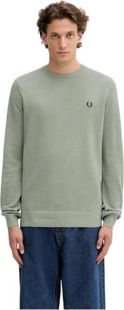 Fred Perry Homme, Pulls, Vert, Taille: L Maille ras du cou