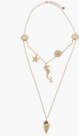 Dior Long Double-Strand Necklace with Marine Charms Gr&ouml;&szlig;e Unica