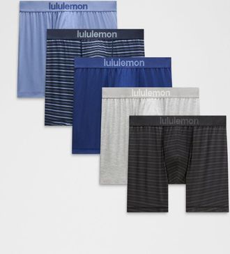 lululemon Boxer Always in Motion Lot de 5 pour Hommes - 13 cm - Gris/Noir/Blue - Taille 2XL