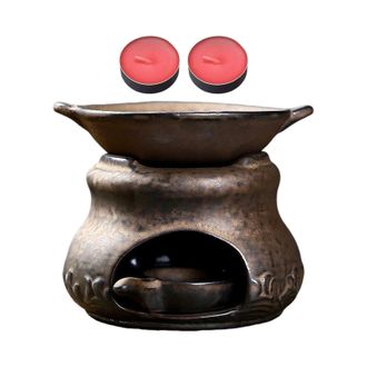 Generico Aromatherapie-Brenner - Multifunktionaler Diffusor aus Keramik mit 2 Duftkerzen, R&auml;ucherst&auml;bchen-Set und f&uuml;r Yoga-Raum, Zuhause, B&uuml;ro, Schreibtisch, S