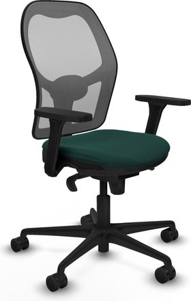 Piqueras y Crespo Schreibtischstuhl mit 3D-Armen, h&ouml;henverstellbare Lendenwirbelst&uuml;tze, ausgestattet mit 5 Positionen und injiziertem Schaumstoff, Grau/Flaschengr&uuml;n