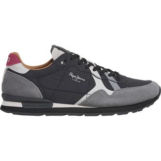 Pepe Jeans London BRIT Prints M Herren-Sneaker, Grau (Dark Grey), 43 EU, Grau Dunkelgrau, 43 EU