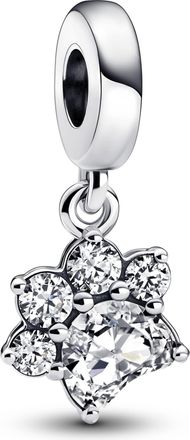 Pandora Funkelnder Pfotenabdruck Charm-Anhänger aus Sterling Silber mit Zirkonia - Kompatibel mit PANDORA Moments Armbänder