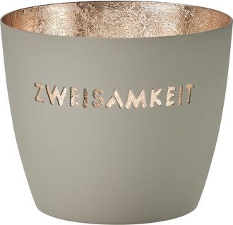 Gift Company Madras, Windlicht, M, Motiv: Zweisamkeit, Flannel/Gold, H8,5cm, D10cm