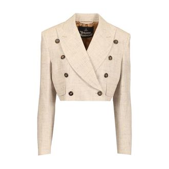 Vivienne Westwood Doppelreihiger Cropped Blazer - - Jackets - Damen - Beige - M