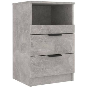 Les Tendances Table de chevet Gris béton Bois dingénierie