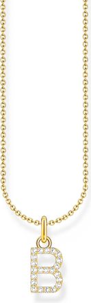 Thomas Sabo Halskette Buchstabe B vergoldetes Silber mit Zirkonia KE2241-414-14
