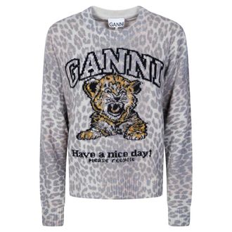 Ganni Femme, Pulls, Multicolore, Taille: 40 FR Pulls &agrave; col rond