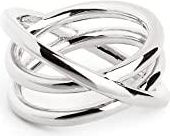 Singularu Bague Trinity. Laiton massif avec finition plaqué rhodium. Bijoux pour femme. Taille 14