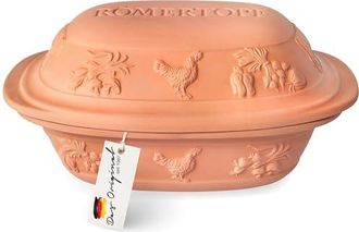 R&ouml;mertopf R&ouml;mertopf Br&auml;ter RUSTICO f&uuml;r 4 Person - 3 Liter Schmortopf mit Deckel aus Keramik - Zum Schmoren, Braten und Dampfgaren - Backofengeeignet