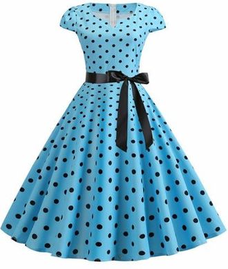 Generic Robe Femme Rose,Robe Vintage Années 50 Pin Up Swing Elégantes RéTro AnnéE 50s Pin-Up Rockabilly Swing à Pois De Cocktail sans Manche FêTe CéRéMonie Vi