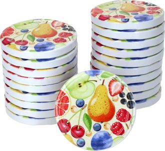 MamboCat 20er Deckel-Set Comic-Obst I to 82 Schraub-Deckel für Sturzgläser I Ersatzdeckel für Marmeladen- & Einmachgläser