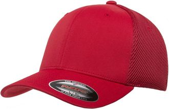 Flexfit Herren Ultrafibre Airmesh Fitted Trucker Hat M&uuml;tze, rot, L-XL