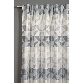 Gardinia Vorhang mit verdeckten Schlaufen und Gardinenband, Blickdicht, Lichtdurchlässig, Gardine mit Jacquard Raute, Grau, 140 x 245 cm
