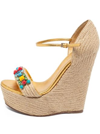 Gucci espadrilles &agrave; ornements strass&eacute;s 160 mm - Tons neutres