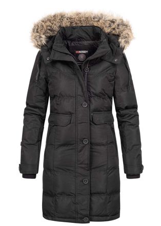 Geographical Norway Damen Parka Jacke Winterjacke Kapuze Webpelz WQ625-626F/GN Gr&ouml;&szlig;e L Farbe WQ625F/GN-black