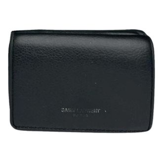 Saint Laurent Pre-owned Leder Portemonnaie - - Pre-owned - Damen - Schwarzk - ONE SIZE