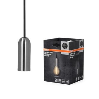 Osram Suspension Vintage 1906 ROUND E27, chrome, max. 25 W (LED 15 W), culot E27, rosace ronde, suspension dint&eacute;rieur, &agrave; combiner avec les lampes 1906 Vinta