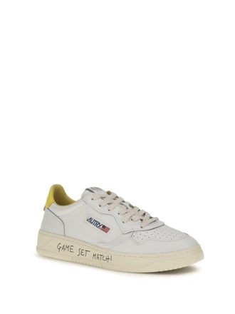 Autry Mens Sneakers Medalist Low Game Set Match White White-Slckr Trainers White/slckr
