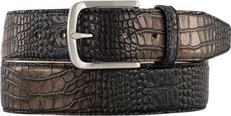 Lindenmann Herren Gürtel blau Leder geprägt